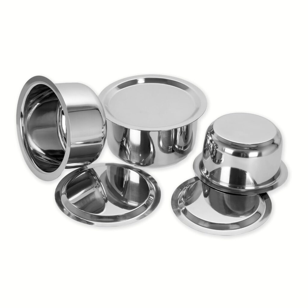 Sumeet Stainless Steel Tope Set with Lid | Induction & Gas Stove ...
