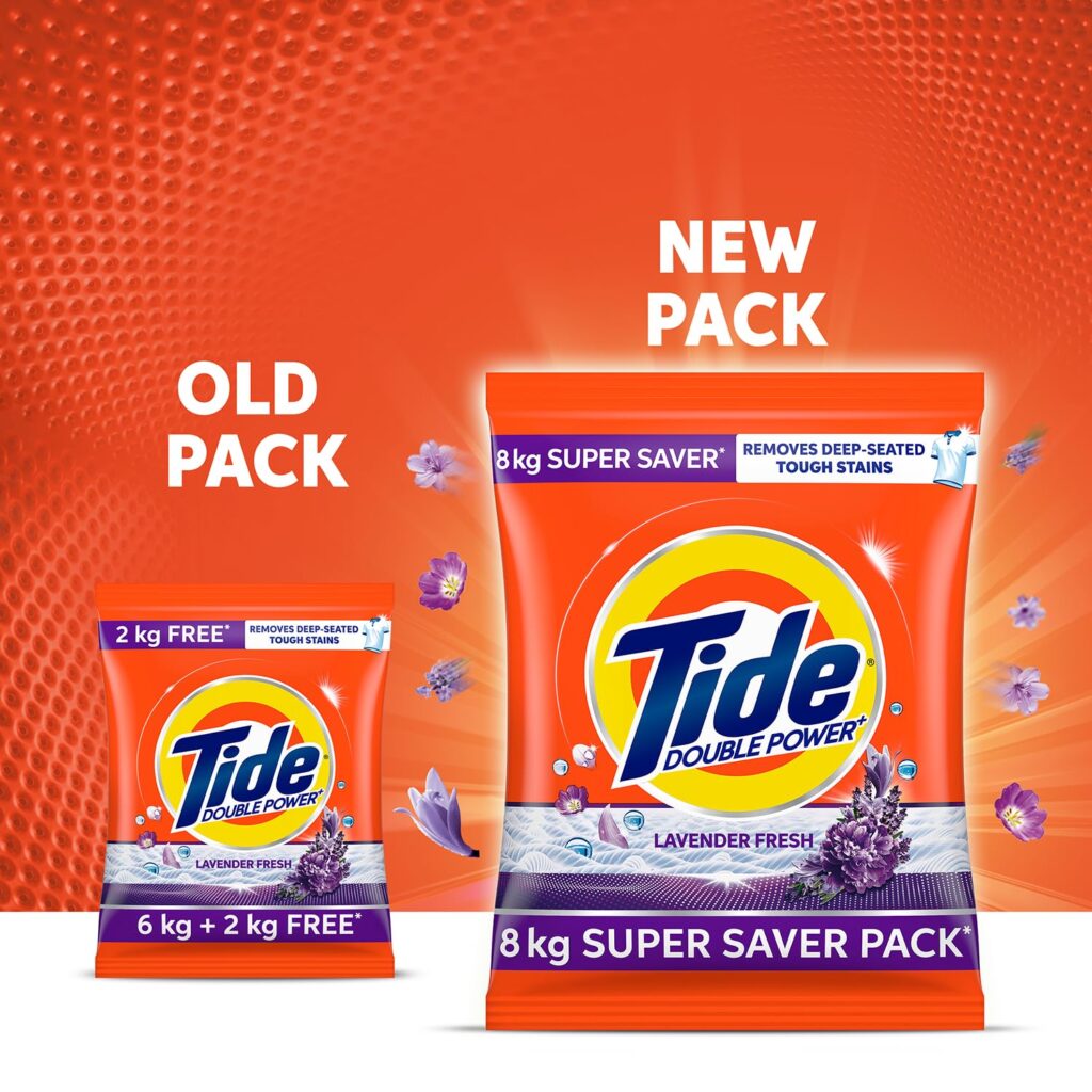 Tide Plus Double Power Detergent Washing Powder | Lavender Fresh | 8kg ...