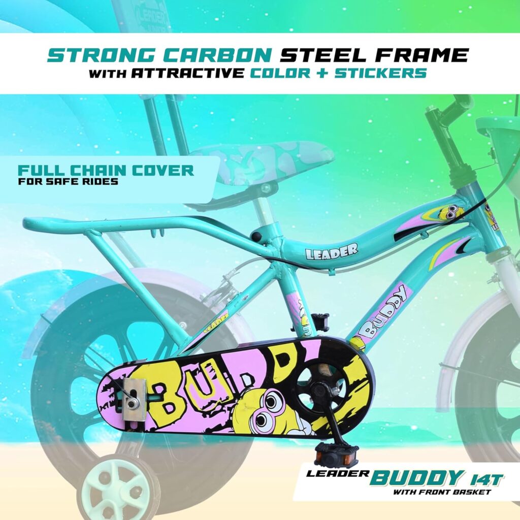 Leader Buddy 14T Kids Cycle with Training Wheels – Sea Green & Light ...