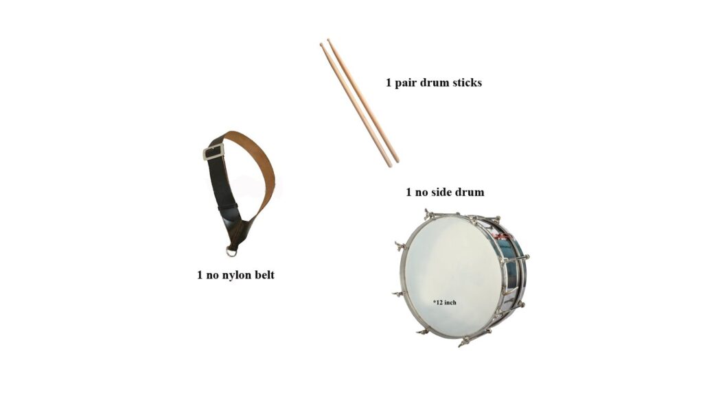 Kannan Musical Instruments 1 Piece Side Drum (S.S), 12" inch, Silver ...