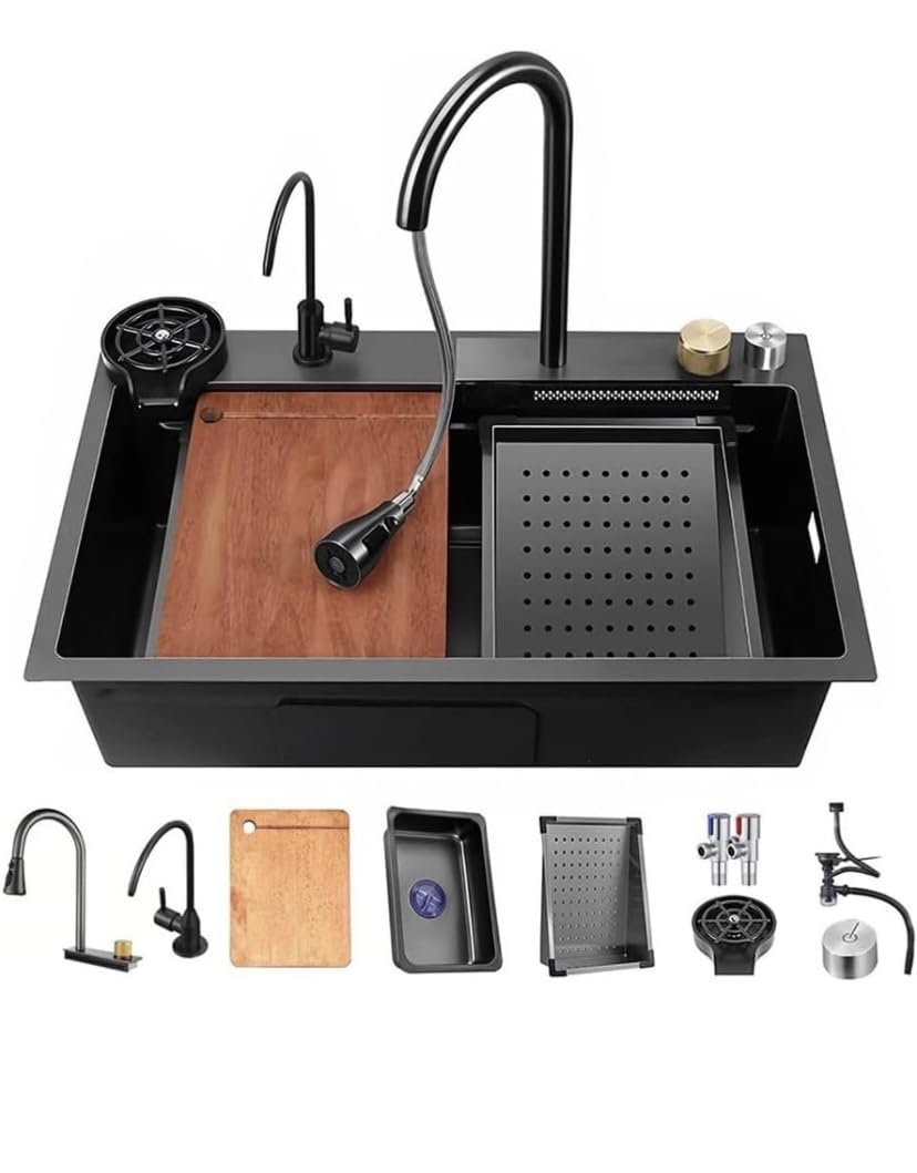 QUALITO 24x18 Multifunction Kitchen Sink | Waterfall | All In One ...