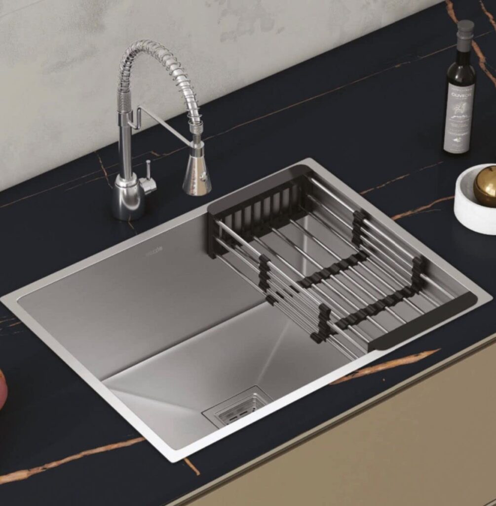 HAPPY HOMES Modular Kitchen Sink (24X18X10 Inch), Matte Satin Finish ...