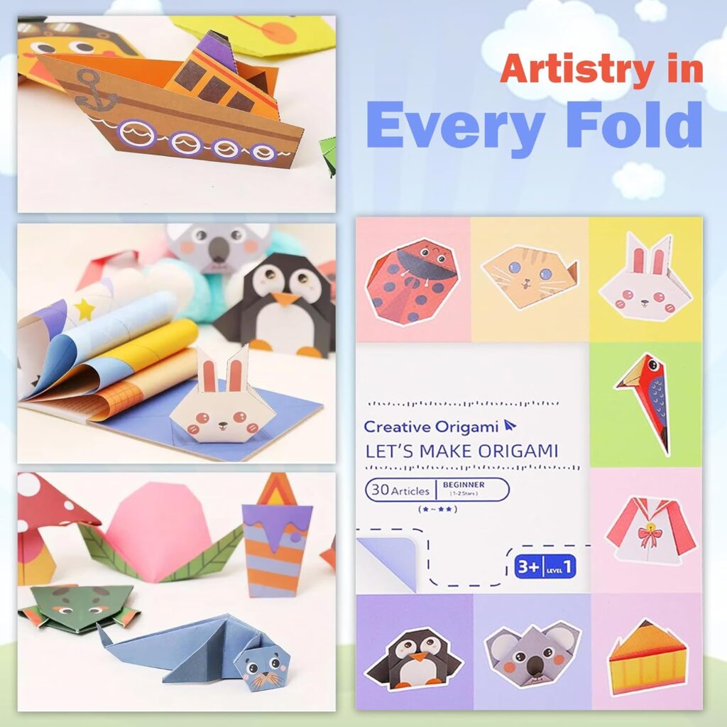 GLUN® Creative Origami Sheets, 30 Different Articles, Advance 4-5 Year ...