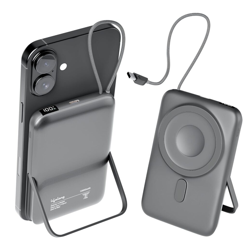 Lifelong 10000 mAh MagSafe Wireless Power Bank | 22.5 W Wired & 15 W ...