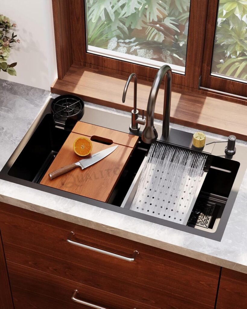 QUALITO 24x18 Multifunction Kitchen Sink | Waterfall | All In One ...