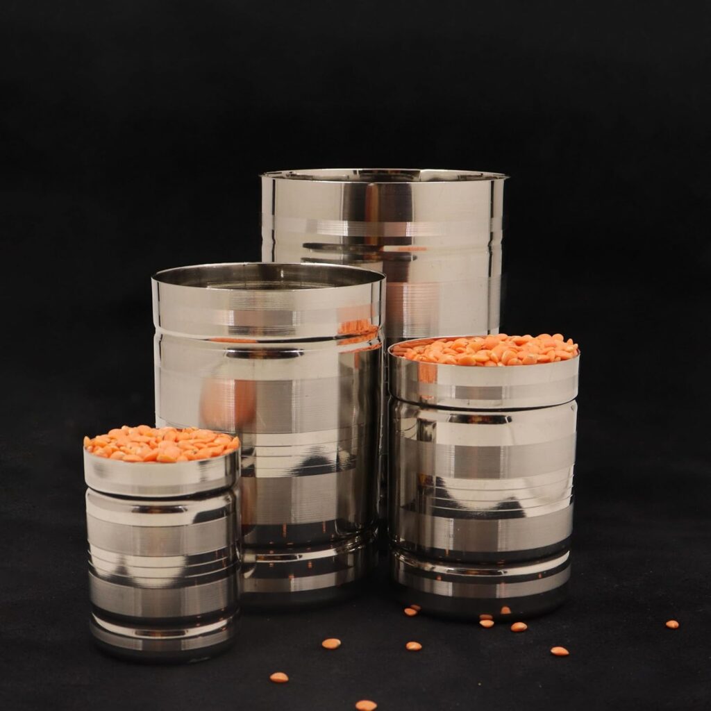 Spillbox Stainless Steel Rice Measuring Padi / Uzhakku – Traditional ...