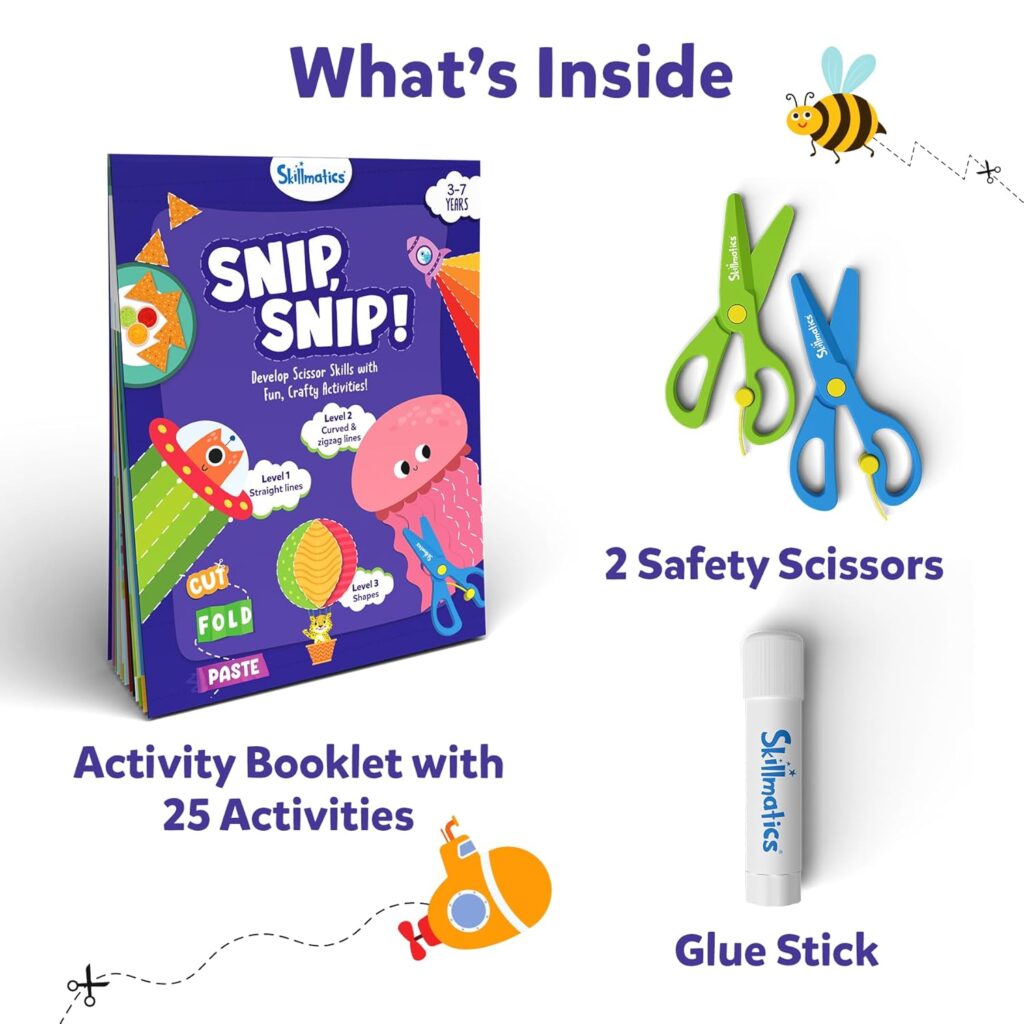 Skillmatics Scissor Skills Activity Book - Snip Snip, 25 Fun Cutting ...