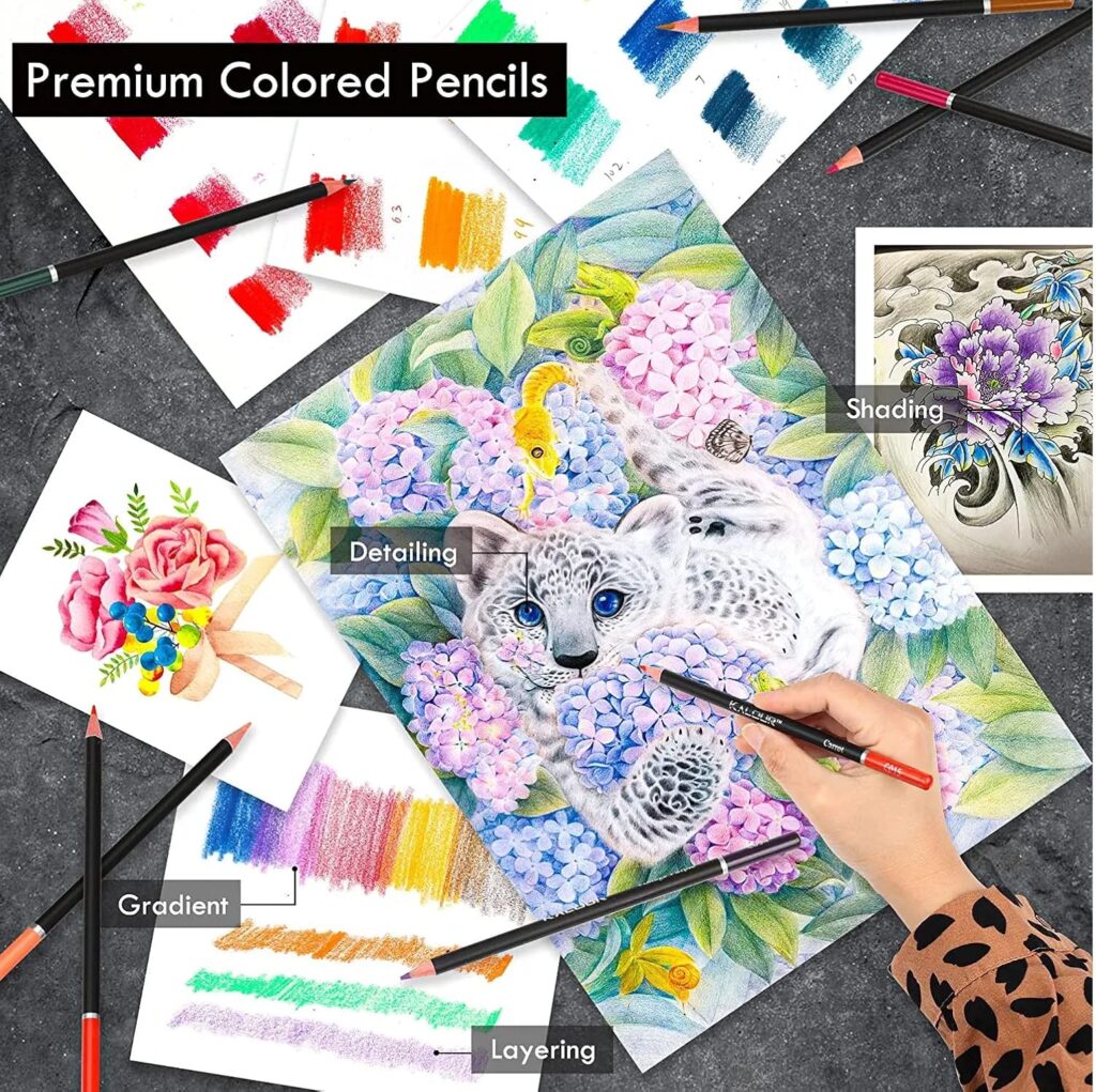 Corslet 146 Pc Drawing Pencils For Artists Kit With 16 & 25 Page A5 ...