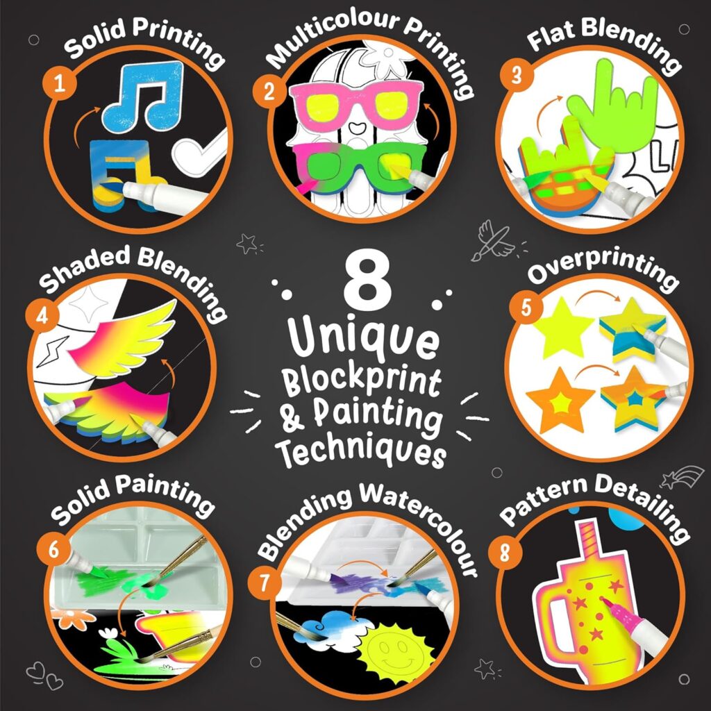 Imagimake DIY Neon Art Kit |Painting & Coloring Kit with Neon Brush ...