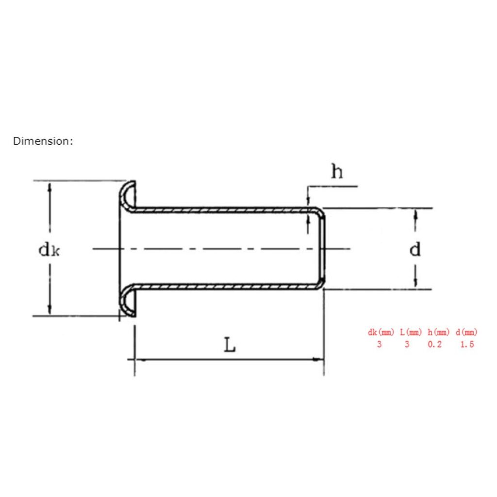 uxcell M1.5x3 Brass-Plated Through Hole Rivets (Pack of 200) – Hollow ...