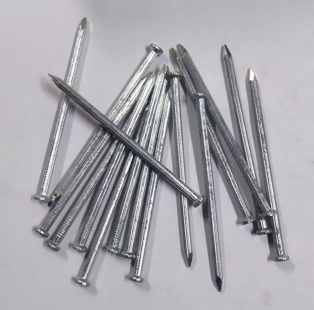 Steel Concrete Nails 6mm x 4 Inch (25 Pcs) – Heavy-Duty, Silver - You Mart