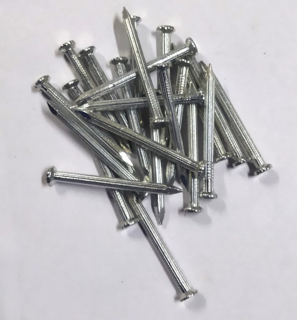 Steel Concrete Nails 6mm x 4 Inch (25 Pcs) – Heavy-Duty, Silver - You Mart