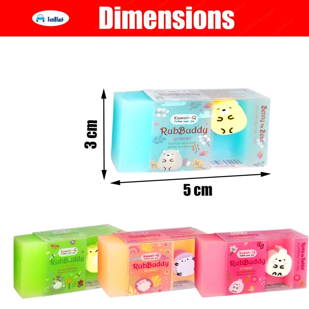 Rub Buddy Cartoon Erasers for Kids – Pack of 4 - You Mart