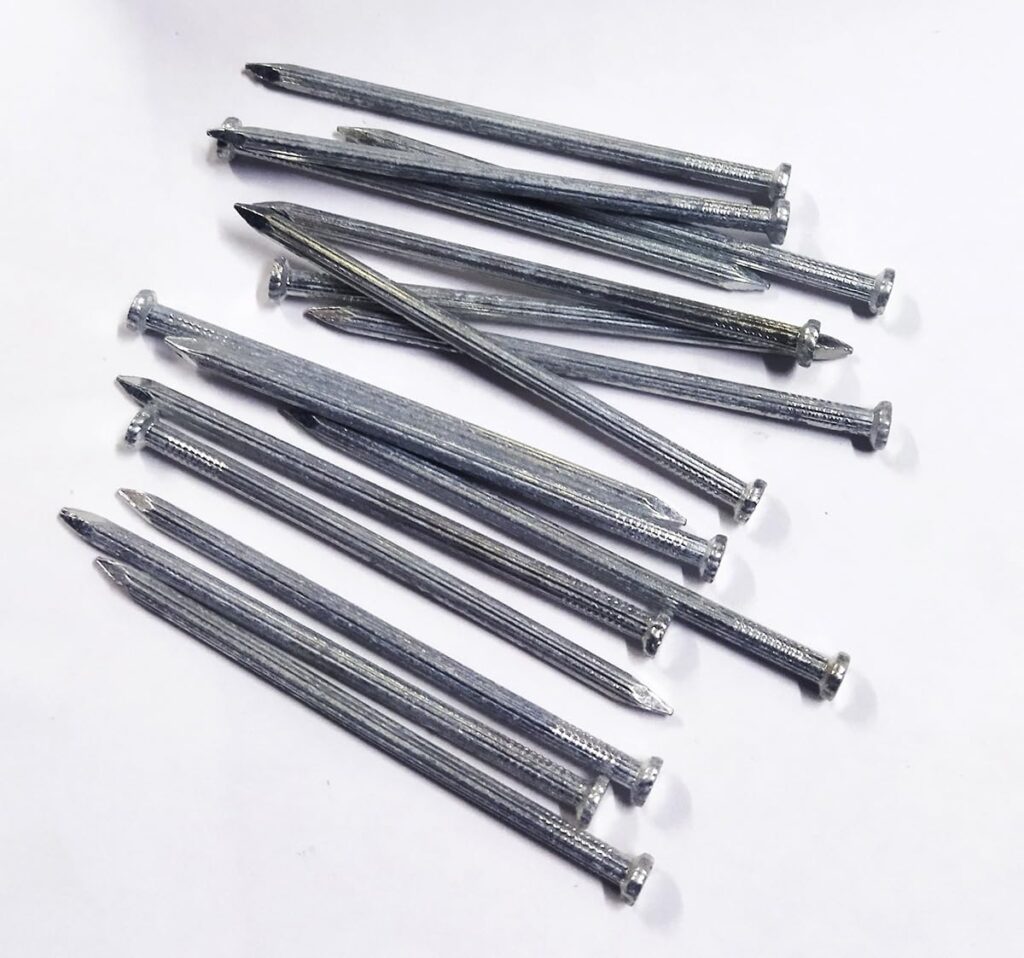 Steel Concrete Nails 6mm x 4 Inch (25 Pcs) – Heavy-Duty, Silver - You Mart