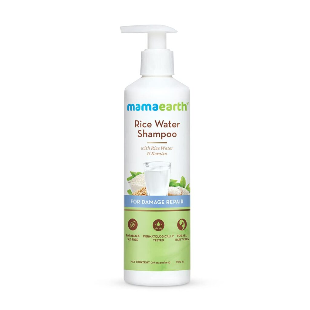 Mamaearth Rice Water Shampoo with Rice Water & Keratin For Damage ...