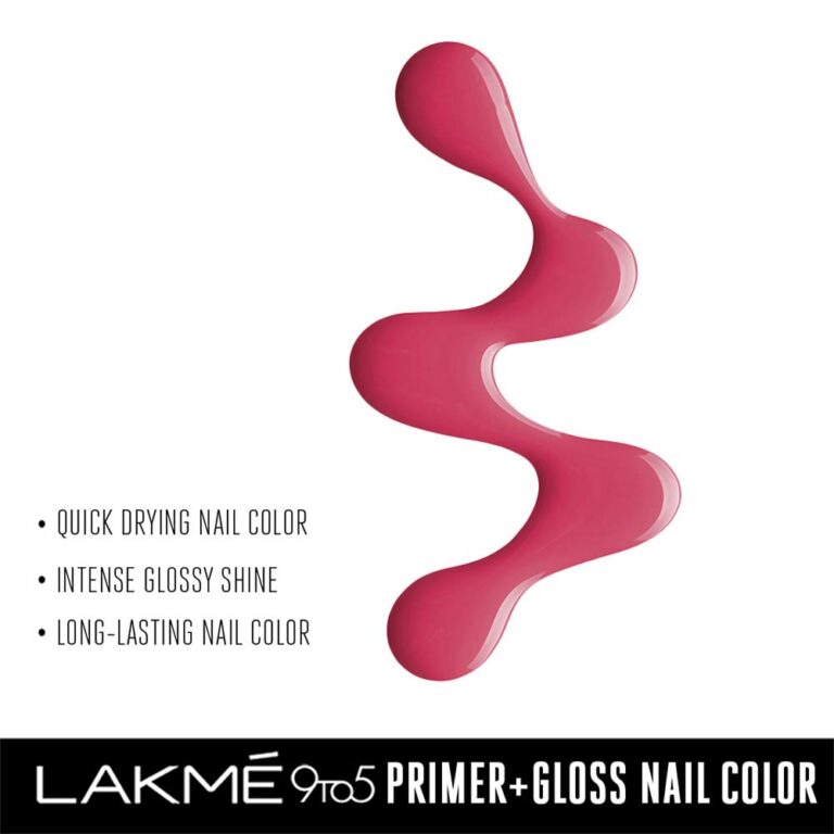 LAKMÉ 9 To 5 Primer + Gloss Glossy Finish Nail Colour, Blush Punch, 6 ...