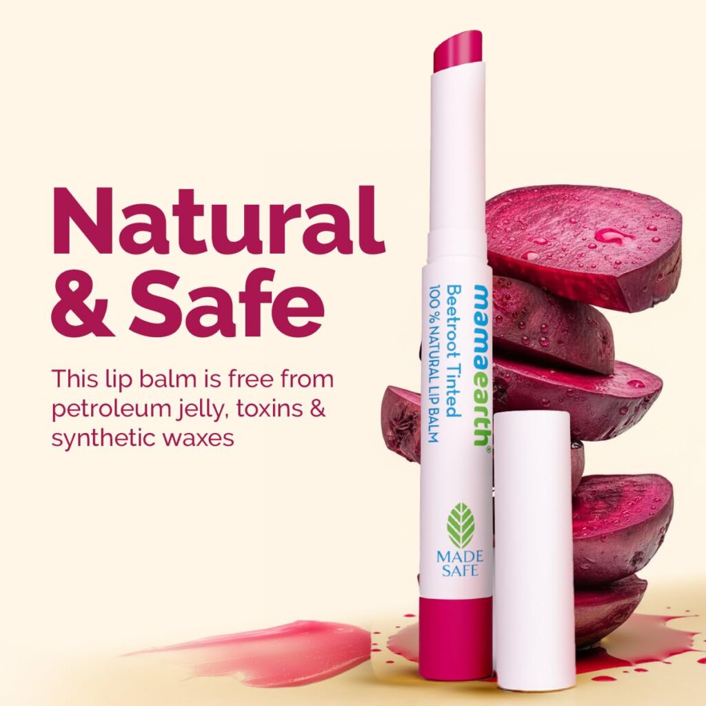 Mamaearth Beetroot Tinted 100% Natural Lip Balm with Beetroot & Beeswax ...
