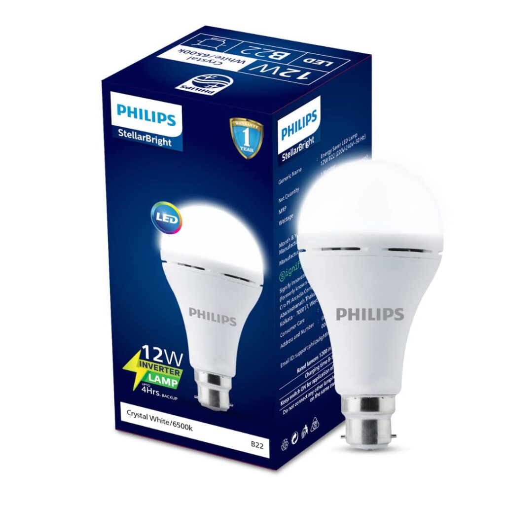 PHILIPS 12W Emergency Bulb | Rechargeable Emergency Bulb for Power Cuts ...