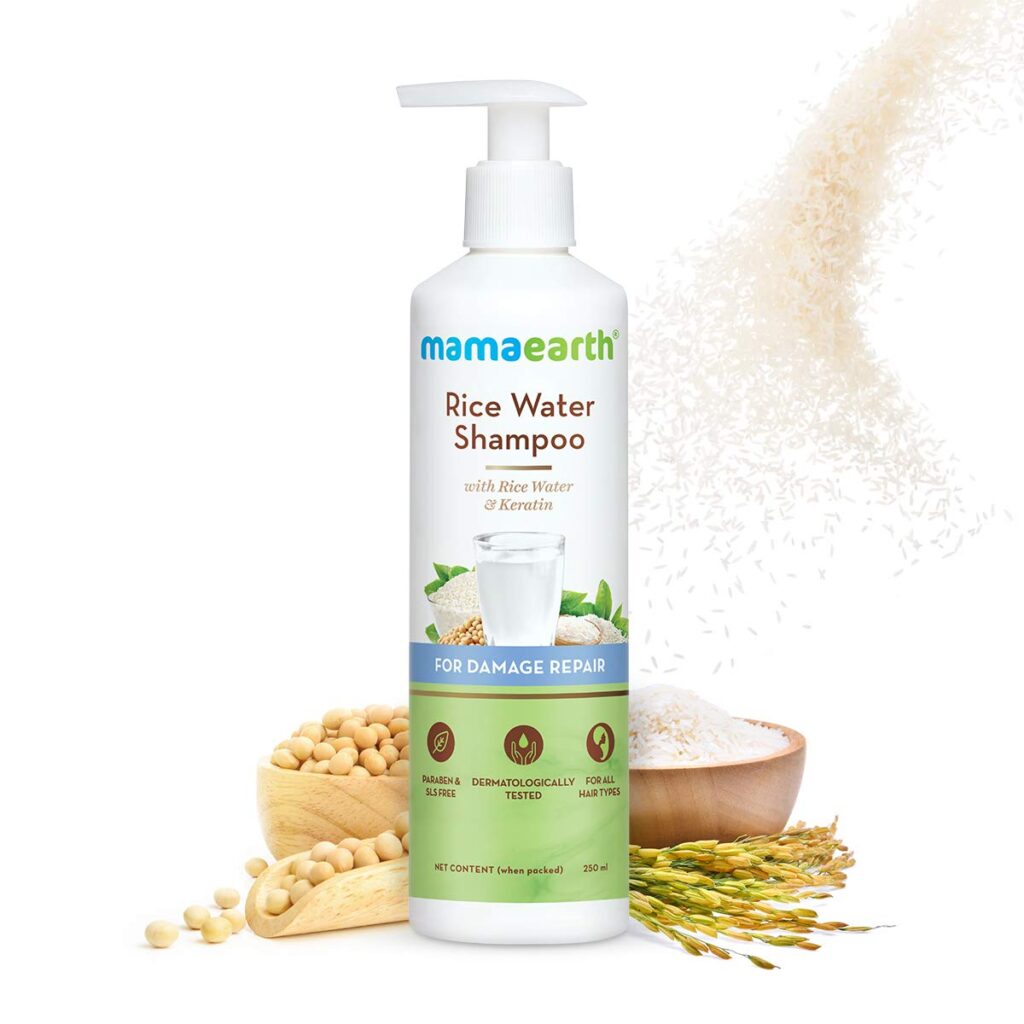 Mamaearth Rice Water Shampoo with Rice Water & Keratin For Damage ...