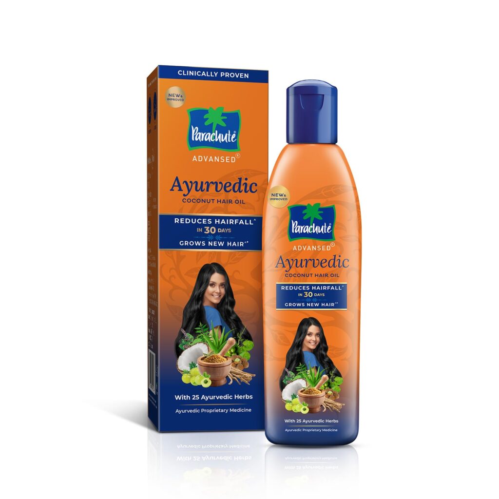 Parachute Advansed Ayurvedic Coconut Hair Oil | for Hair Fall Control ...