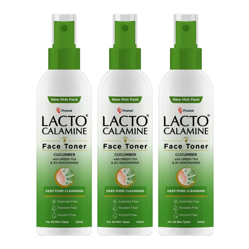 Lacto Calamine Face Toner With Cucumber | 120ml Each-pack of 3 | Deep ...