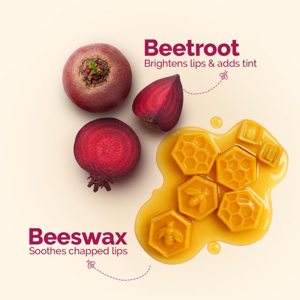 Mamaearth Beetroot Tinted 100% Natural Lip Balm with Beetroot & Beeswax ...