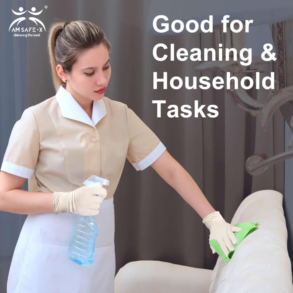 AM Safe x Latex Gloves | White | Food handling | CE Approved | Non ...