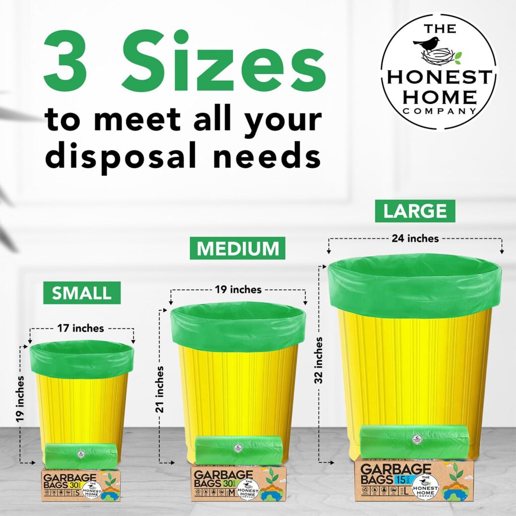Honest Home Garbage Bags Medium - Green | 120 Bags | 30 Bags x 4 boxes ...