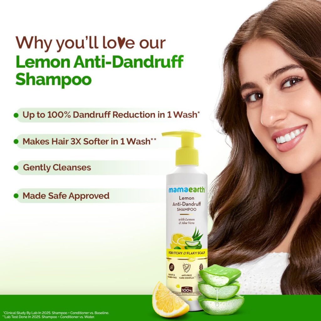 Mamaearth Lemon Anti-Dandruff Shampoo with Lemon, ZPTO, Climbazole ...