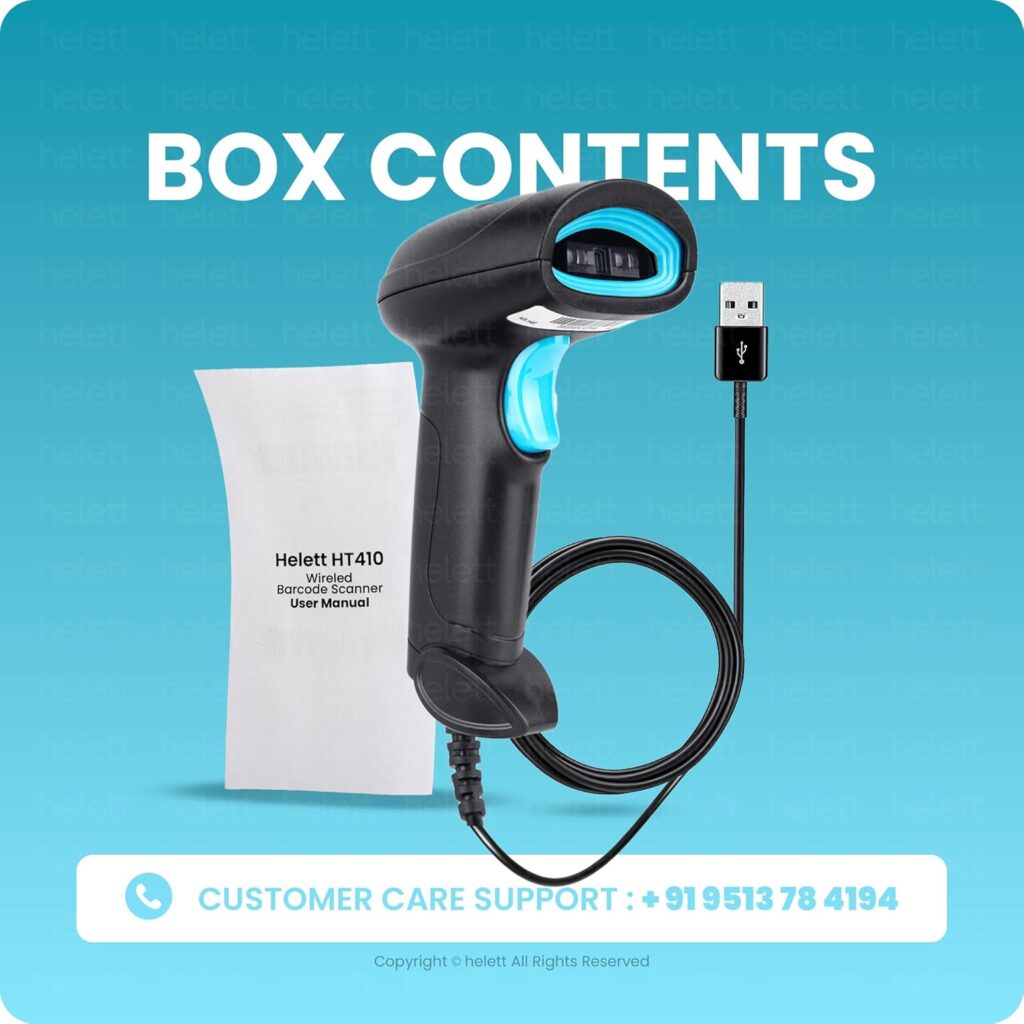 Helett HT410 Barcode and QR 2D &1D Wired Handheld Indicator with ...