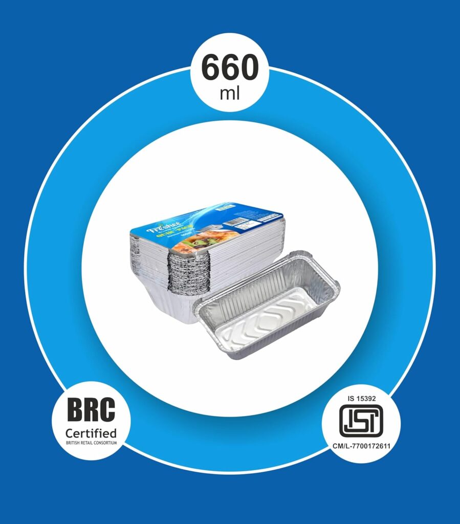 Freshee Aluminium Foil Container for Food Parcel 660ml 25 Pcs | Food ...