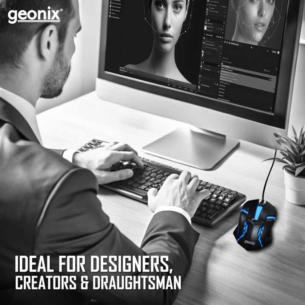 GEONIX Vigor R7 Wired Gaming Mouse with 1200 DPI, PVC Cable, 3 Buttons ...