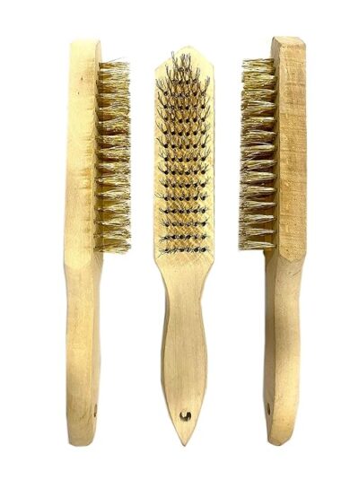 Jon Bhandari Tools 3pc Wooden Handle Wire Brush with Carbon Steel ...