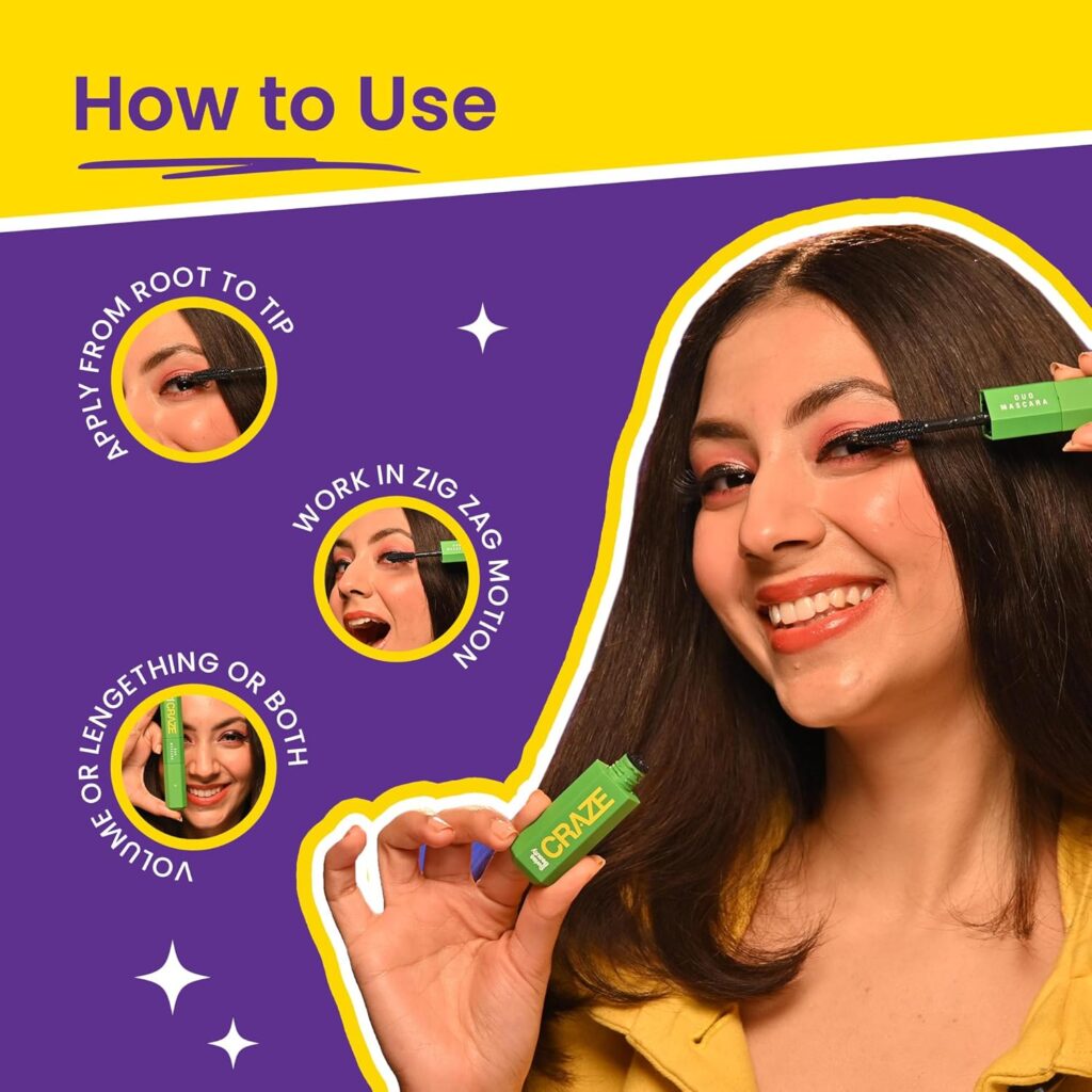 Swiss beauty Craze Duo Mascara | 2-in-1 Lengthening and Volumizing ...