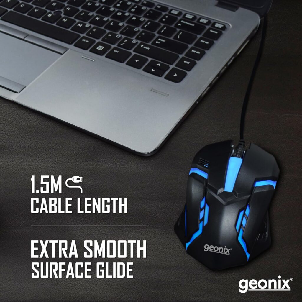 GEONIX Vigor R7 Wired Gaming Mouse with 1200 DPI, PVC Cable, 3 Buttons ...